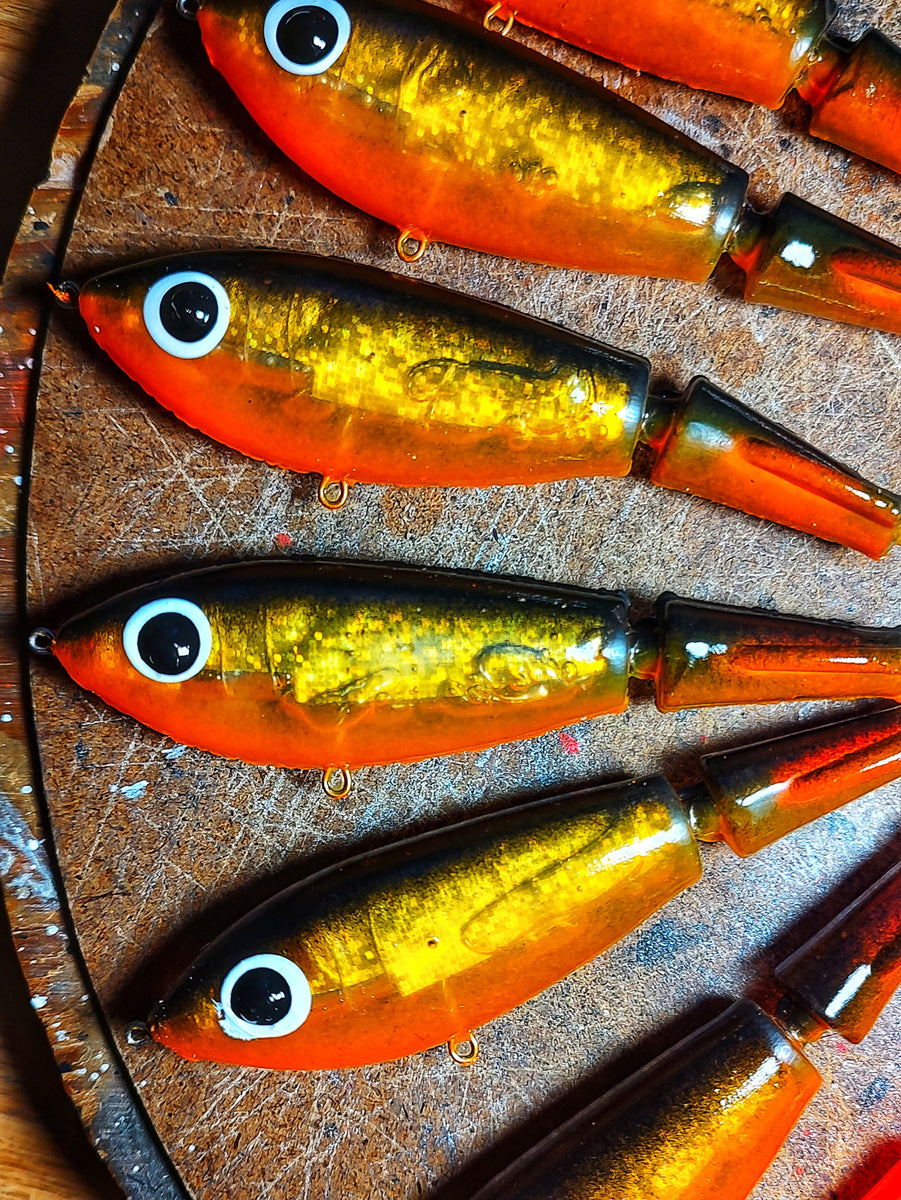 Broken Back Corky- Black Gold Orange – Steve's Lures