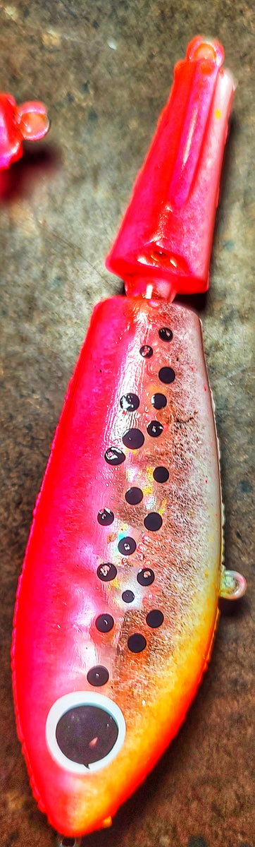 Broken Back Corky - Pink Back White Belly – Steve's Lures