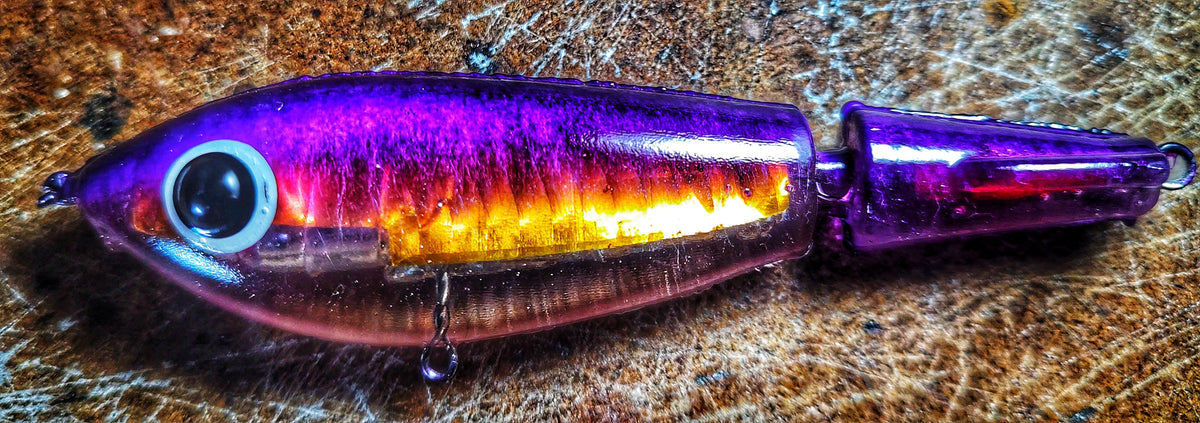 Broken Back Corky - Purple and Gold – Steve's Lures