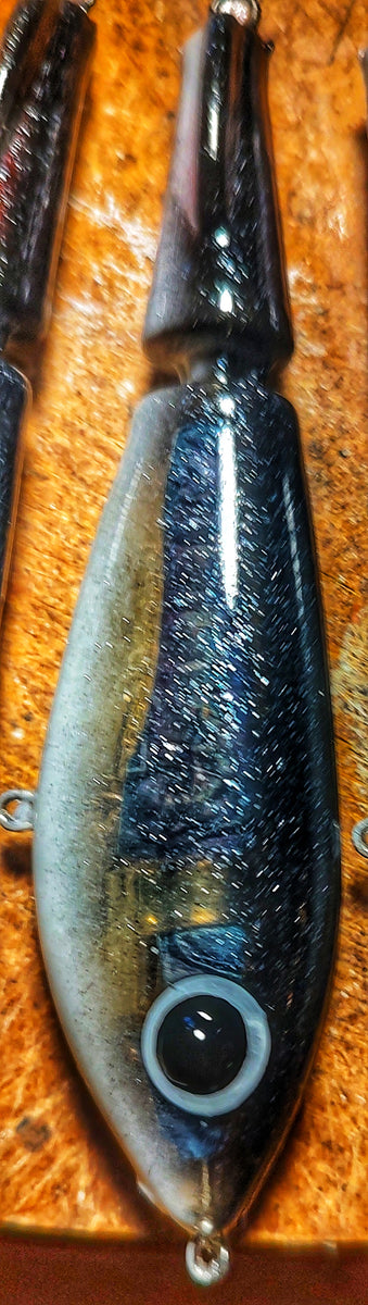 Broken Back Corky- Black Black White – Steve's Lures